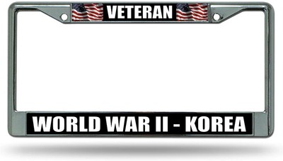 World War II And Korea Veteran Chrome License Plate Frame | eBay
