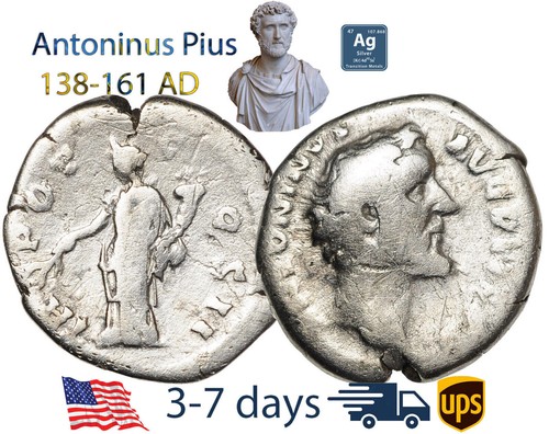 Ancient Roman Empire Coin Silver Denarius ANTONINUS PIUS 138-161 AD ...