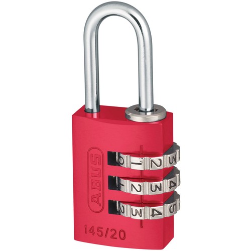 ABUS 46569 145/20 20mm Alluminio Lucchetto a Combinazione Rosso ...