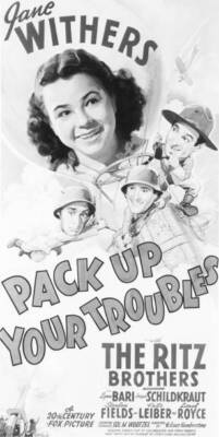 Pack Up Your Troubles poster Jane Withers The Ritz Brothers 1939 OLD ...