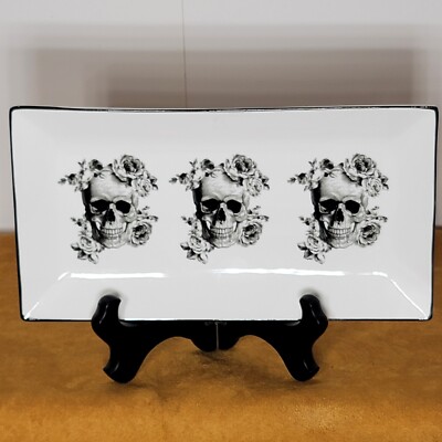 Ciroa "Wicked" Floral Skull Porcelain Serving Tray Very Rare NWT! | eBay