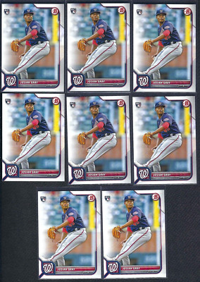2022 Bowman Josiah Gray Rookie Cards, 8 Excellent Condition MLB Rookie ...