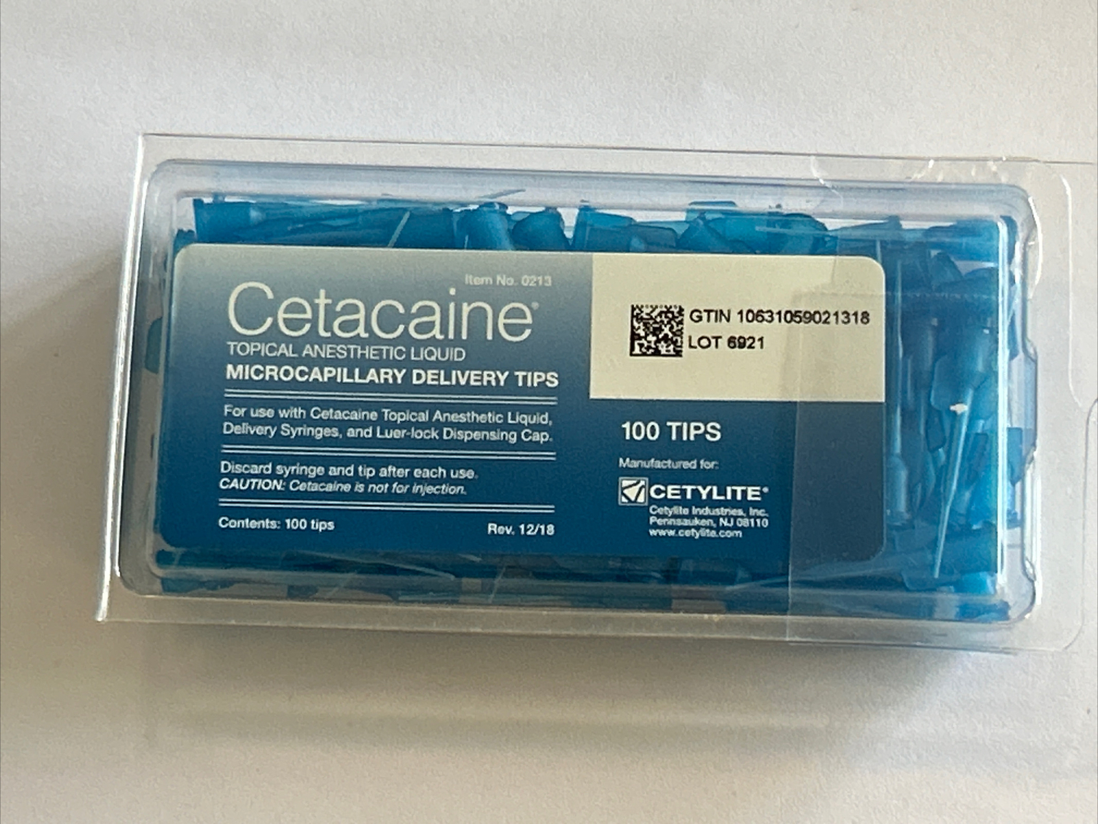 Cetylite 0213 Cetacaine Microcapillary Delivery Tips Only 100/Pk | eBay