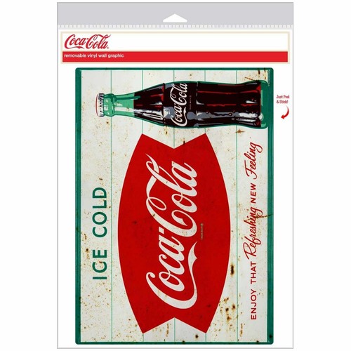 Coca-Cola Ice Cold Fishtail Wall Sticker Wall Art Decal 14 x 10 | eBay