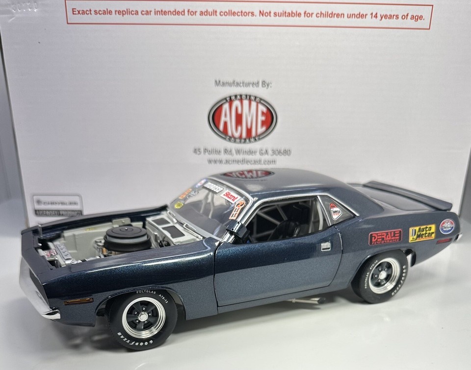 ACME 1/18 SCALE 1970 PLYMOUTH AAR CUDA W/Gmp Wheels & Decals | eBay