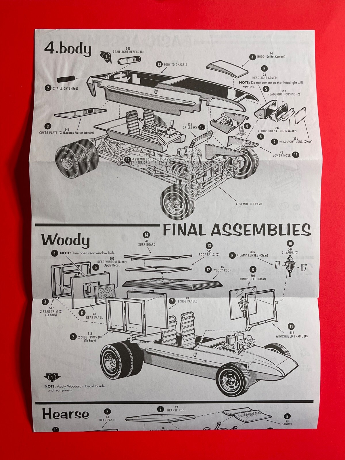 AMT Surf Woody 3 in 1 Model Kit - Original Model Kit Instruction Sheet ...