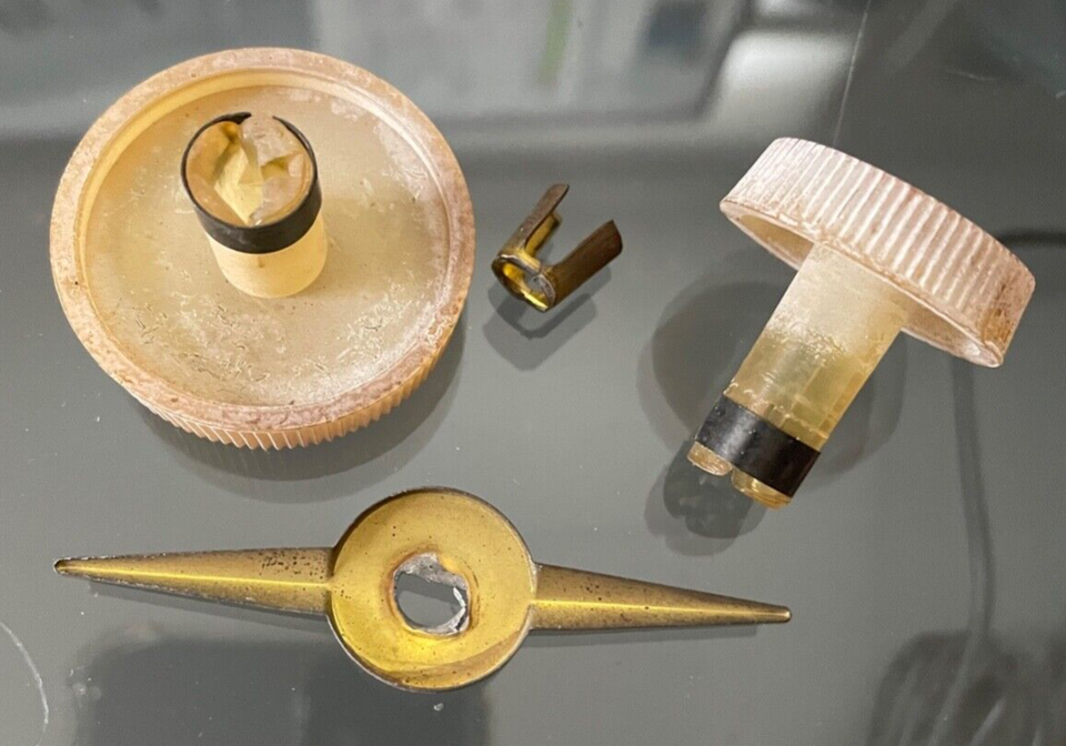 Tone/Volume/dial pointer from an Arvin model 5594 AM clock radio | eBay