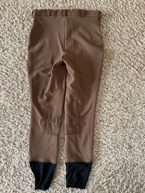 Tuff Rider Ladies 30 Rib Pants Knee Patch Front Zip Breeches Brown ...