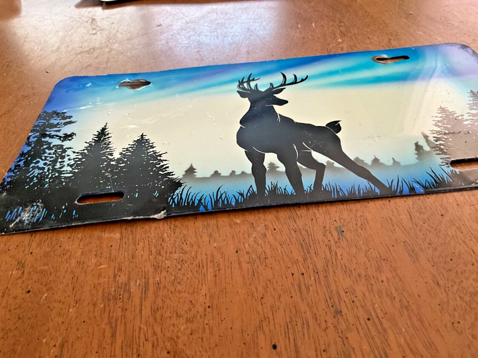 Buck Deer License Plate Booster Front Vintage Hunting Nature animal | eBay