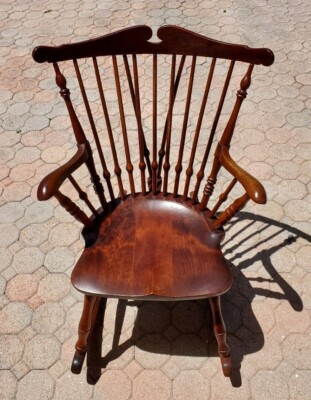 Old Antique Child's Mahogany Brace Comb Back Windsor Rocking Chair ...