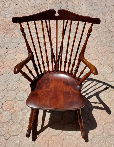 Old Antique Child's Mahogany Brace Comb Back Windsor Rocking Chair ...