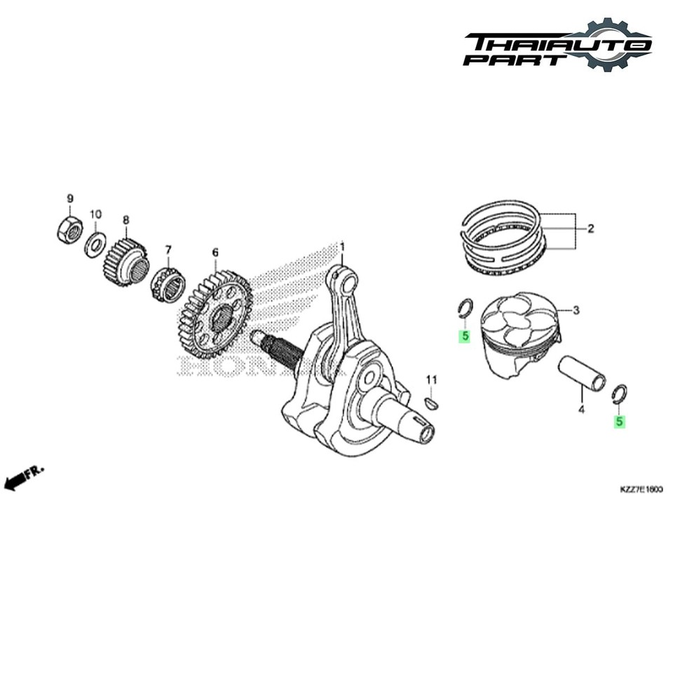 Piston Pin Crankshaft Clip 17mm For Honda CBR300 15-24 CMX300 17-24 ...