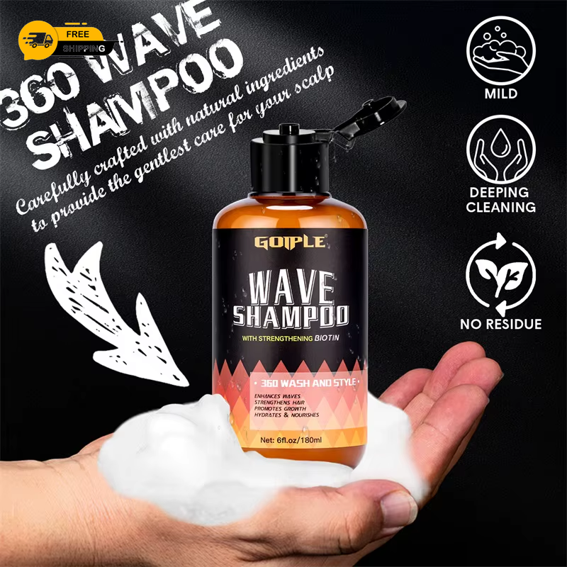 Wave Shampoo Kit for Men Anti-Frizz Wax Cream Layered Styling Hair ...