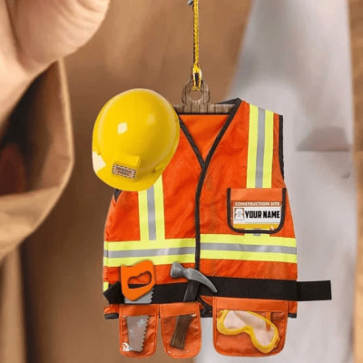 Personalized Construction Worker Flat Acrylic Ornament for Worker | eBay
