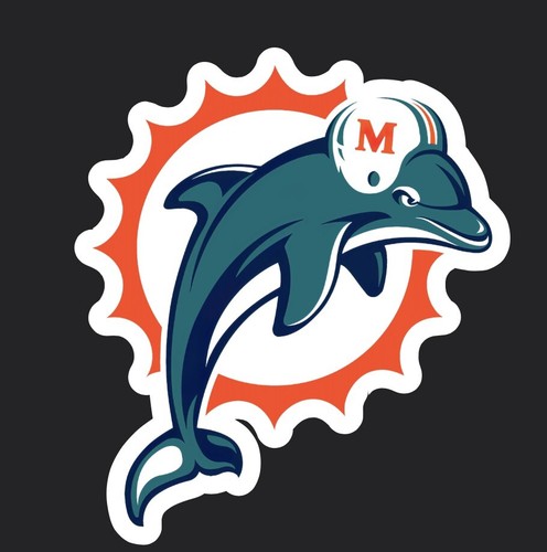 MIAMI DOLPHINS LOGO Logo Sticker Bat Stickers Car NFL Football Decal | eBay