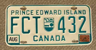 Prince Edward Island 1989 License Plate # FCT-432 | eBay