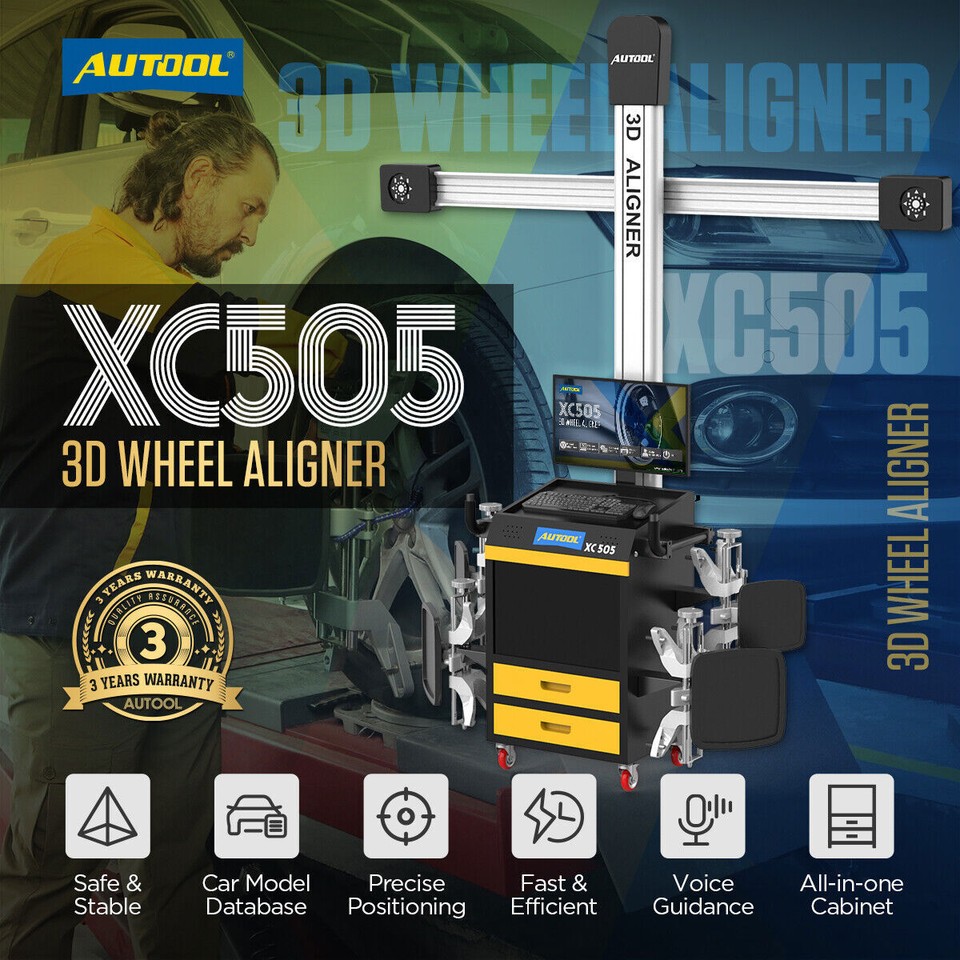 AUTOOL 3D Wheel Alignment Machine Tire Aligner System Alignment Fully ...