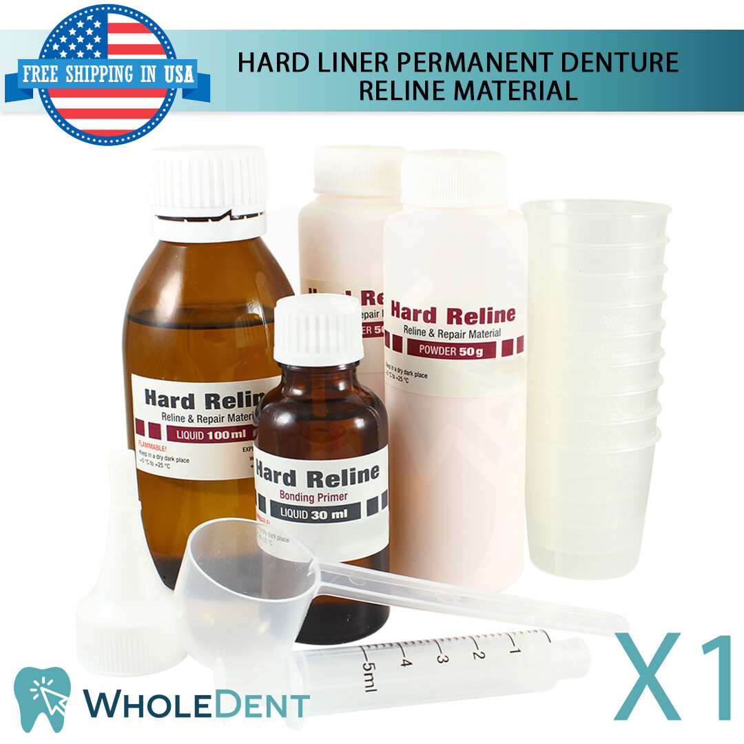 Self Curing Resin For Hard Liner Reline Home Use Kit DIY Denture Renew ...