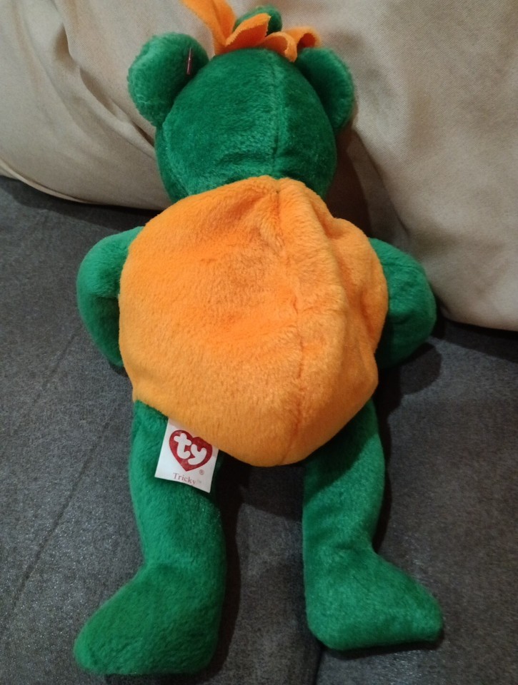 Ty Halloween Beanie Baby Tricky The Pumpkin Jack OLantern Bear 2003 ...