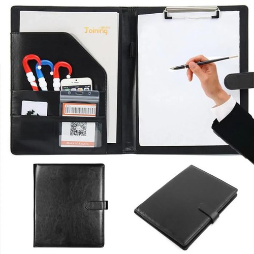 A4 Document Holder And Speaker Beautiful PU Leather Binder | eBay Australia