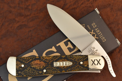 CASE XX USA SNAKE SKIN ETCH DROP POINT BULLET SHIELD BONE RUSSLOCK ...
