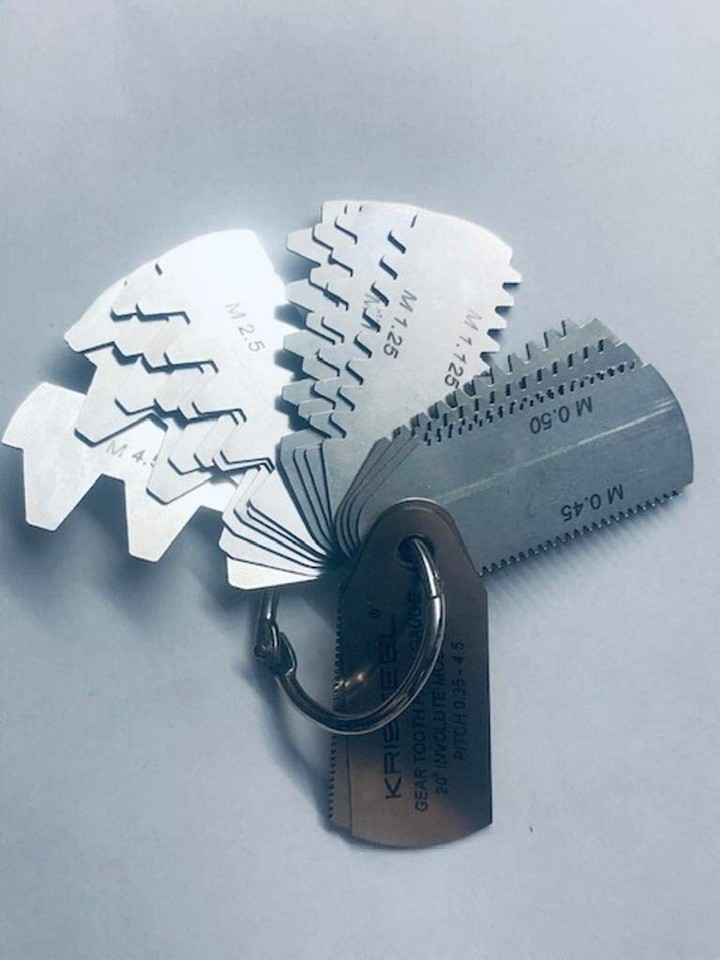 Gear Tooth Profile Gauge .35 to 4.5 Module 23 Profiles 15 Leaf's 14.1/2 ...