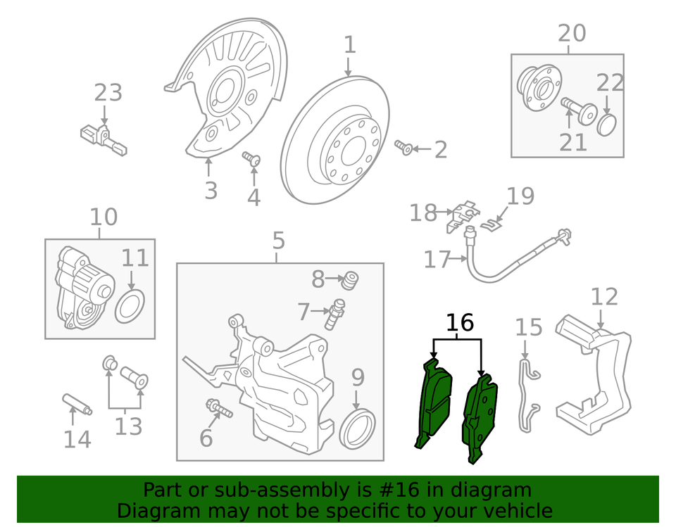 Genuine Volkswagen Brake Pads 5Q0-698-451-AF | eBay