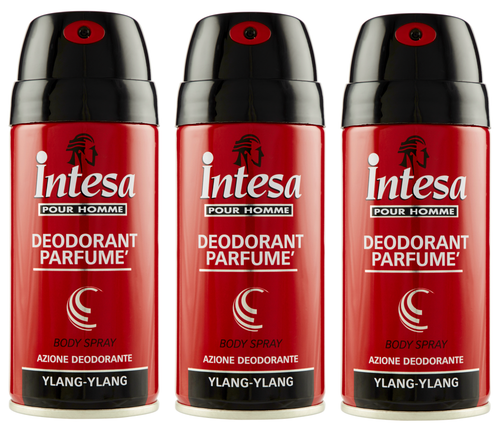 3 PZ x INTESA POUR HOMME YLANG-YLANG DEODORANTE PROFUMO UOMO BODY SPRAY ...