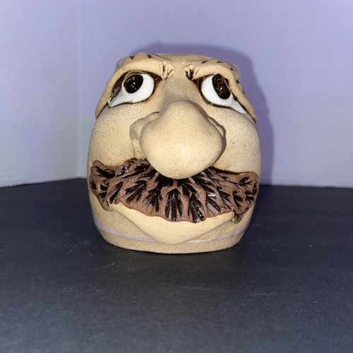 Funny Ugly Face 3D Art Pottery Coffee Tea Mug Cup Handmade Stoneware ...