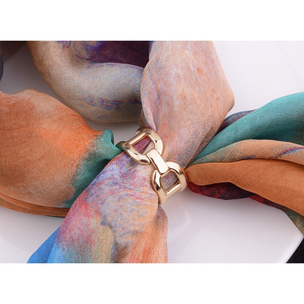 Accessories Simple Silk Scarf Buckle Ring Metal Shawl Buckle Scarf ...