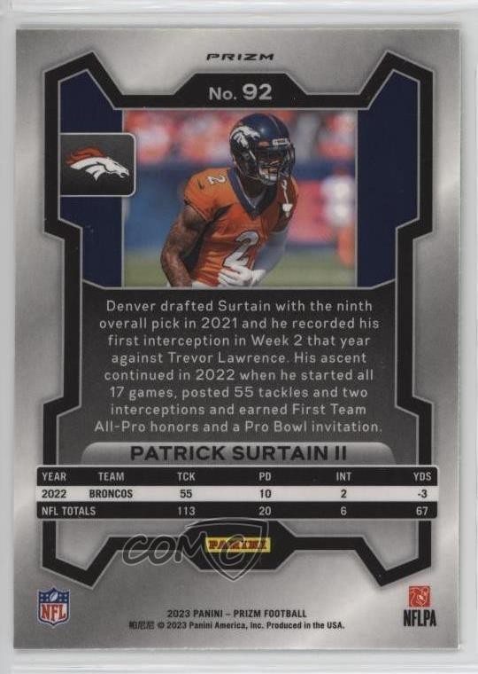 2023 Panini Prizm Neon Green Pulsar Prizm Patrick Surtain II #92 | eBay