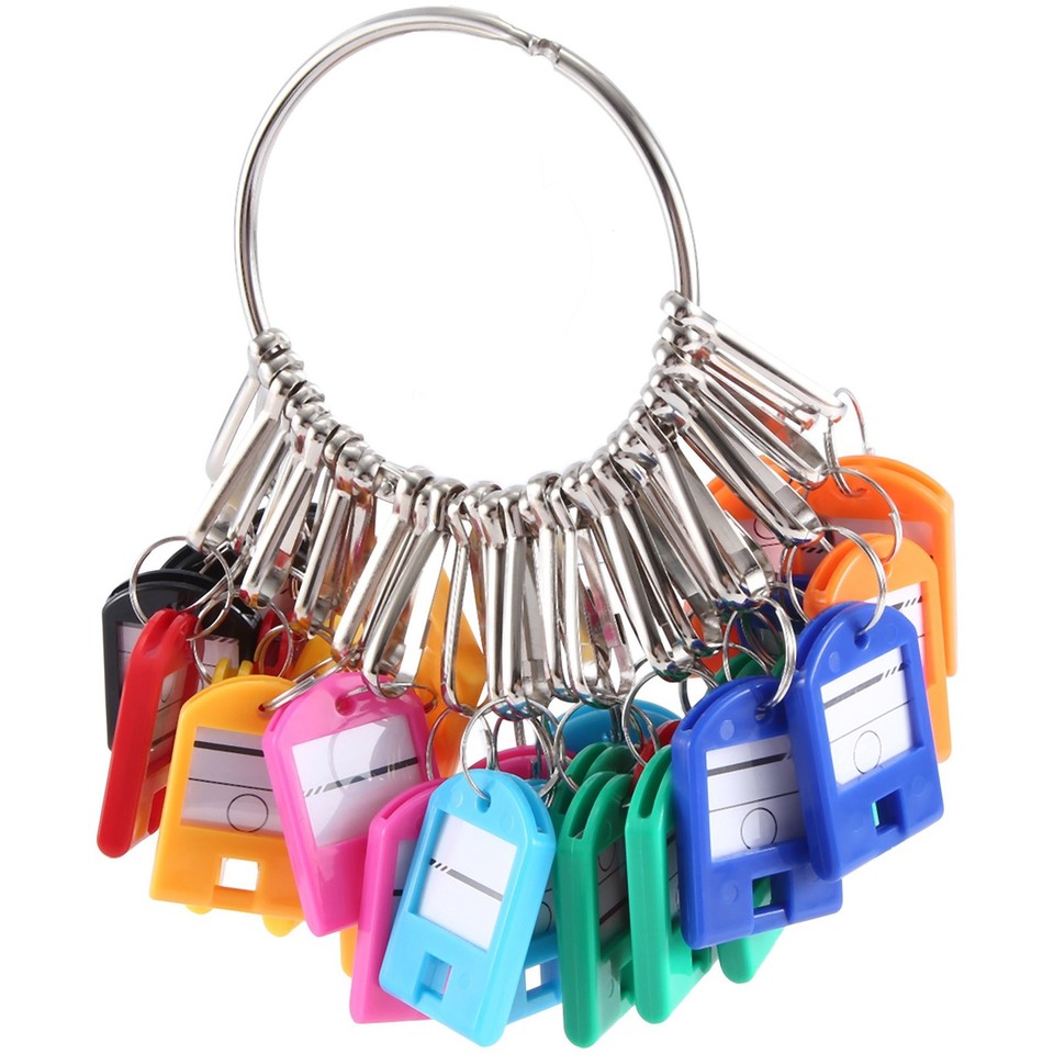 Portable Key Organizer, with 30 Individual Spring Hooks and Key Tags ...