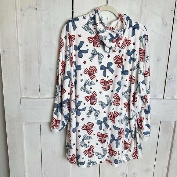 THROWZY BY MARLO LORENZ Bow Ribbon Summer Towel Blanket Poncho NEW Lake ...