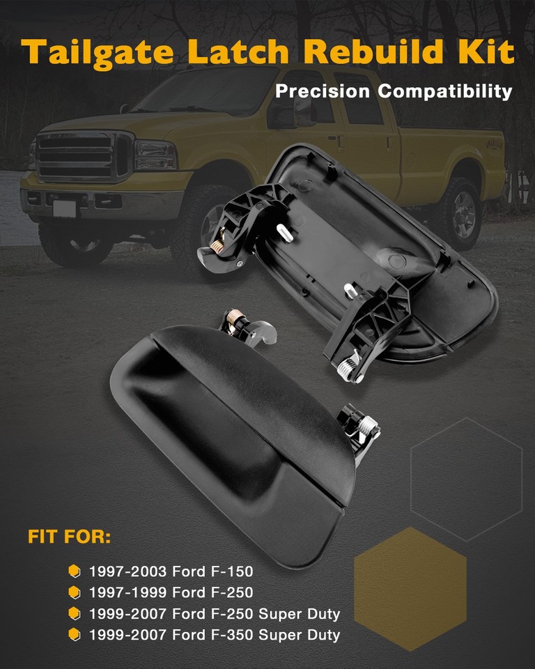 Complete Tailgate Handle Bezel Lock Kit For 97-07 Ford F150 F250 F350 ...