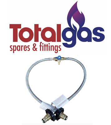 CARAVAN BRAIDED GAS PIGTAIL KIT CHANGEOVER TWIN CYL POL - 1/4 INV FLARE ...