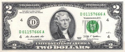 Brand new, crisp, uncirculated $2 bill / two dollar bill 2009 NEW! | eBay