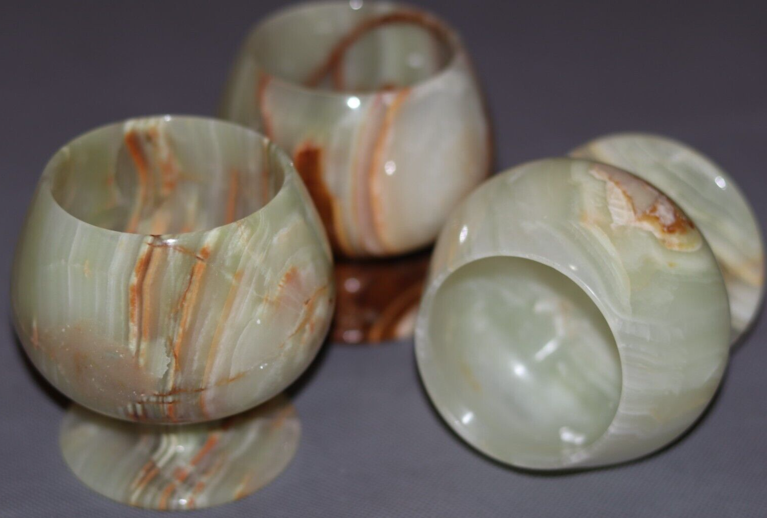 NATURAL ONYX GOBLETS WINE/ALCOHOL GLASS - 6 PIECES, 4" X 4" X 4", Cap ...