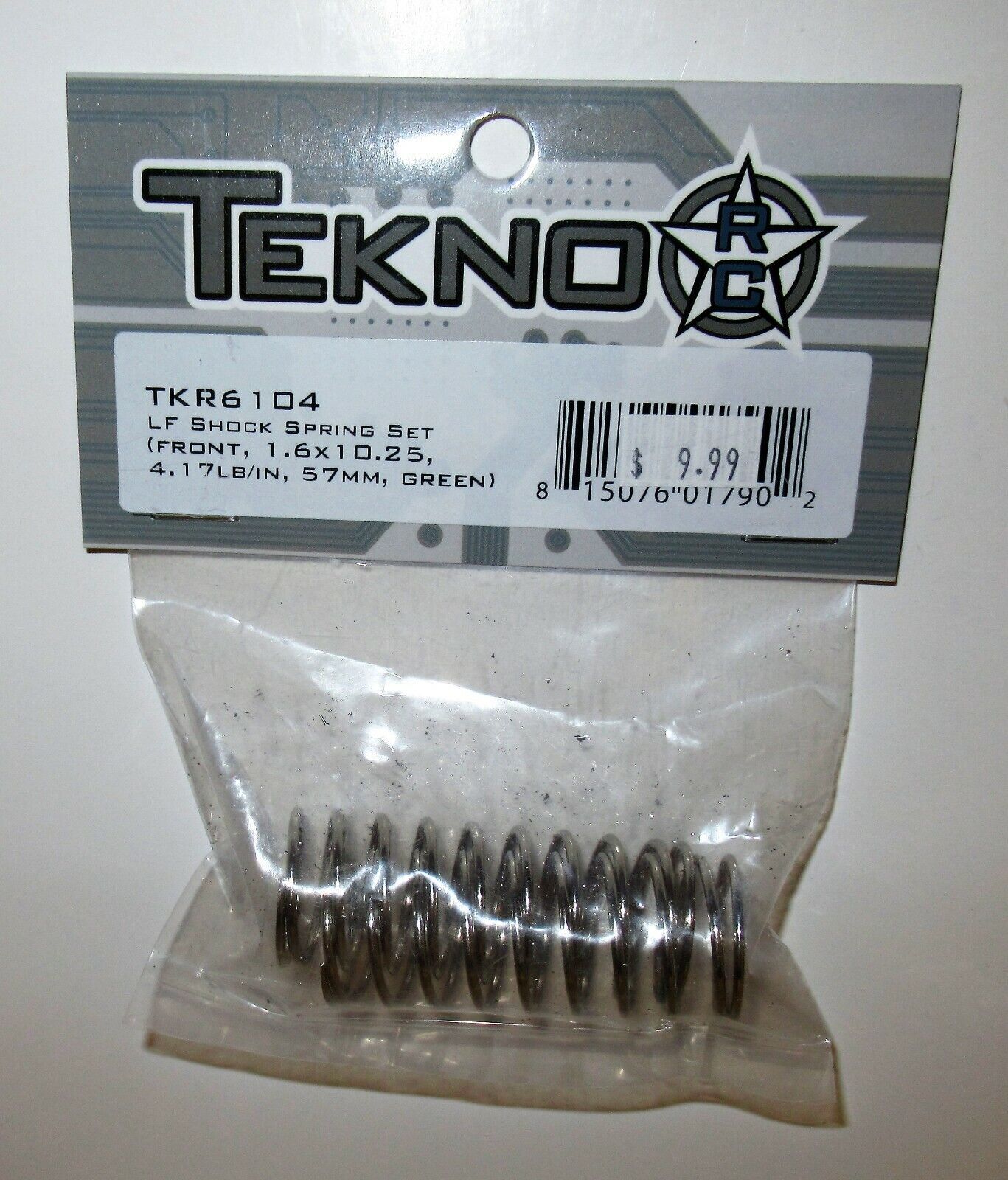 Tekno RC LF Shock Spring Set (Front, 1.6x10.25, 4.17LB/IN, 57mm Green ...