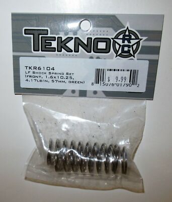 Tekno RC LF Shock Spring Set (Front, 1.6x10.25, 4.17LB/IN, 57mm Green ...