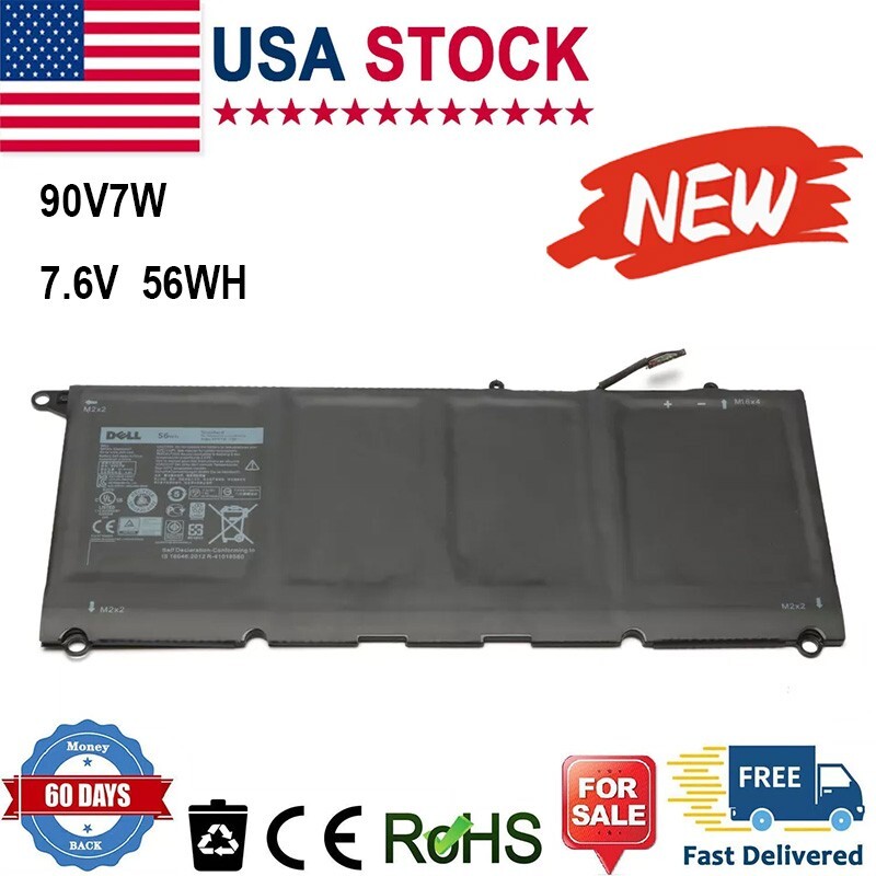 Genuine OEM 56WH 90V7W Battery For Dell XPS 13 9343 9350 13D series ...