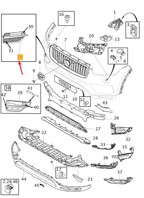 Volvo OEM 16-18 Xc90-grille Grill-outer Left 31383866 for sale online ...