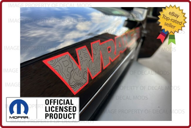 2007 - 2018 Jeep WRANGLER Hood Decals Stickers JK topo map trail red ...