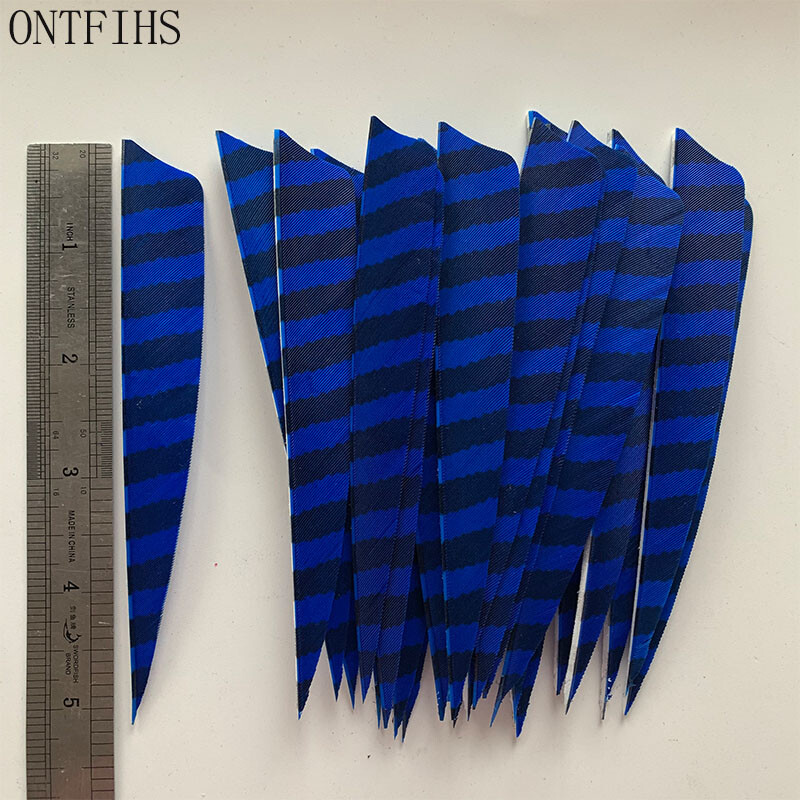50PCS 5inch Striped Dark Blue Shield Vanes Fletches Feathers Fletching ...