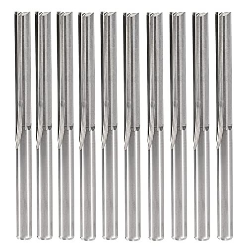 Shank Long Straight Router Bits CNC End Mill Bit Set 1" Cutting 10Pcs 1 ...