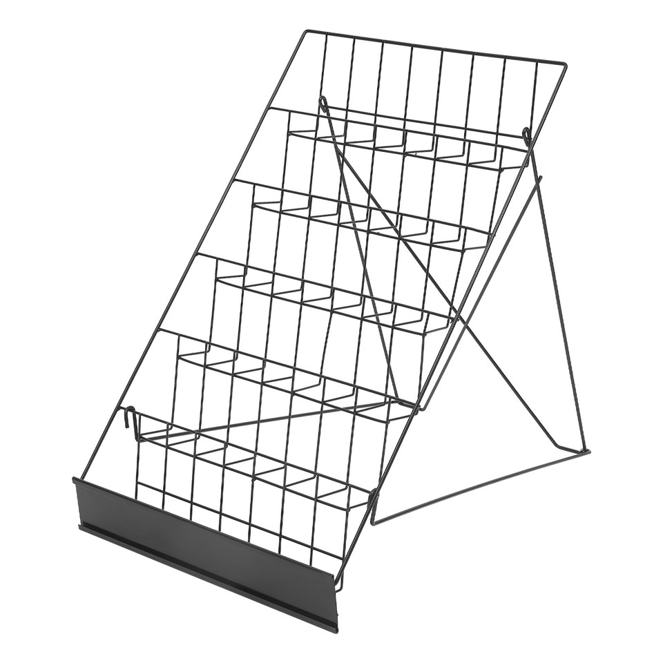 Foldable Desktop Magazine Rack Metal Wire Magazine Display Stand Black ...