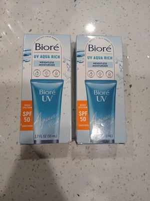 Biore UV Aqua Rich SPF 50 Sunscreen Moisturizer PA++++ 1.7oz Face ...