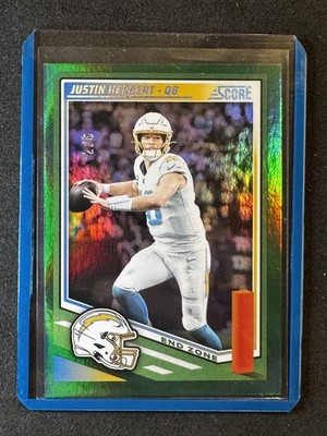 2025 Score Justin Herbert End Zone Green /6 Los Angeles Chargers Oregon ...