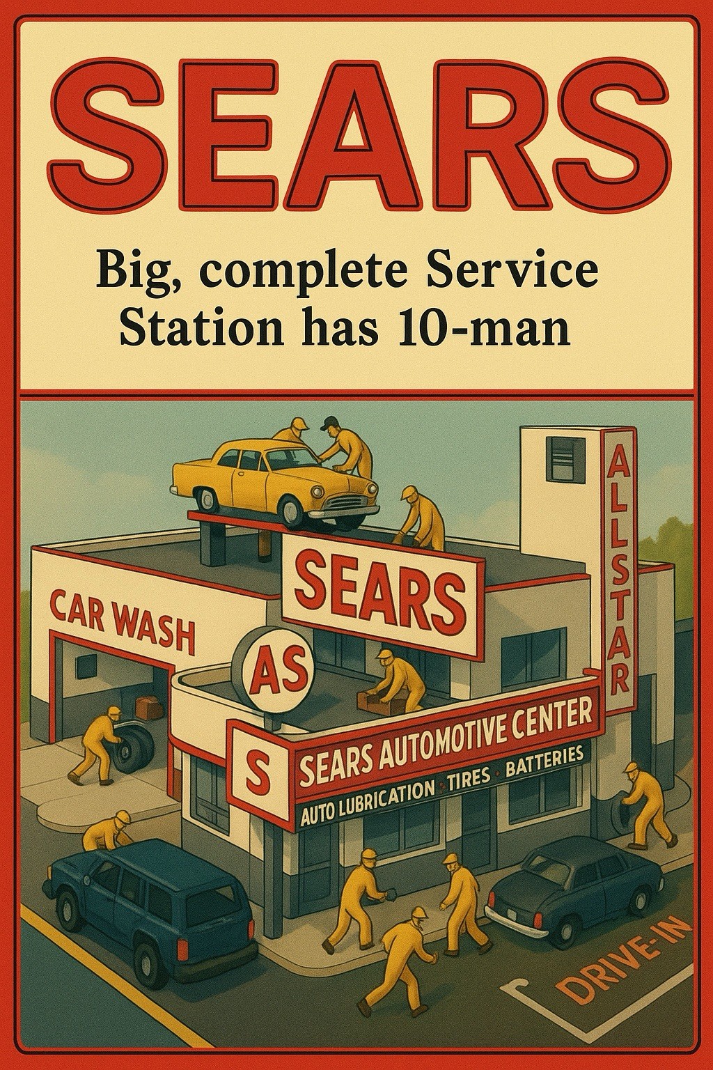 Sears Service Station Vintage Style Metal Sign Advertising | eBay