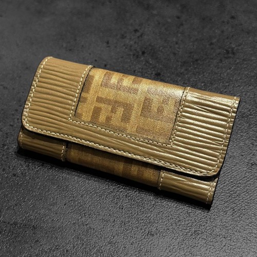 FENDI Zucca Pattern Key Case Vintage AB Grade Monogram Leather ...