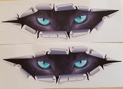 3D Pair Car Styling Funny Cat Eyes Sticker Waterproof Peeking Monster ...